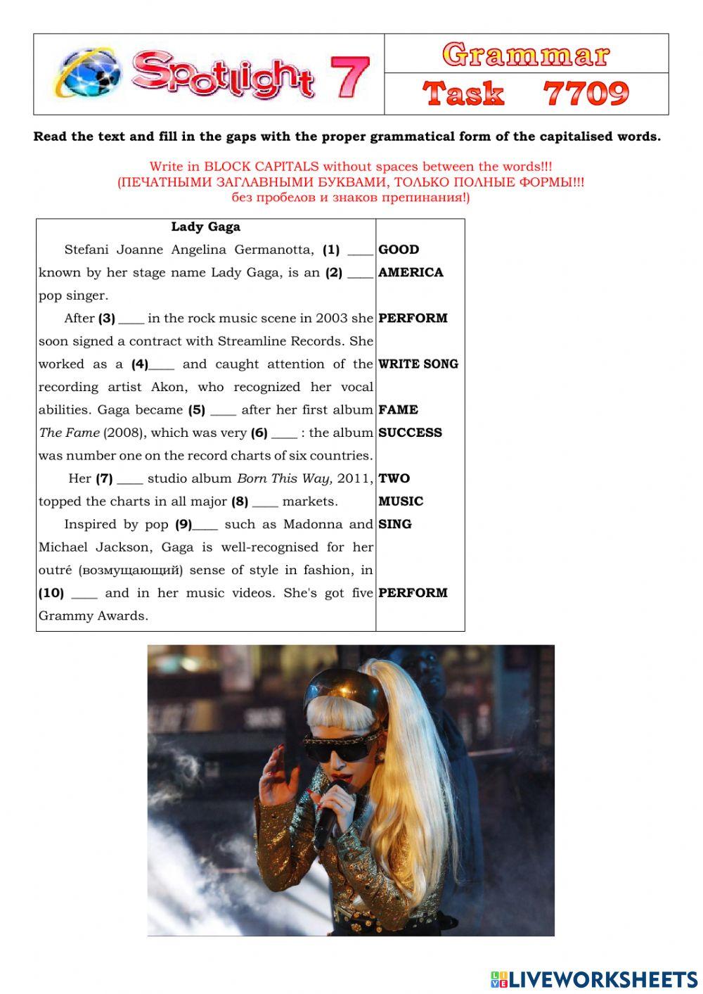 Spotlight 7 Task 7709 worksheet | Live Worksheets