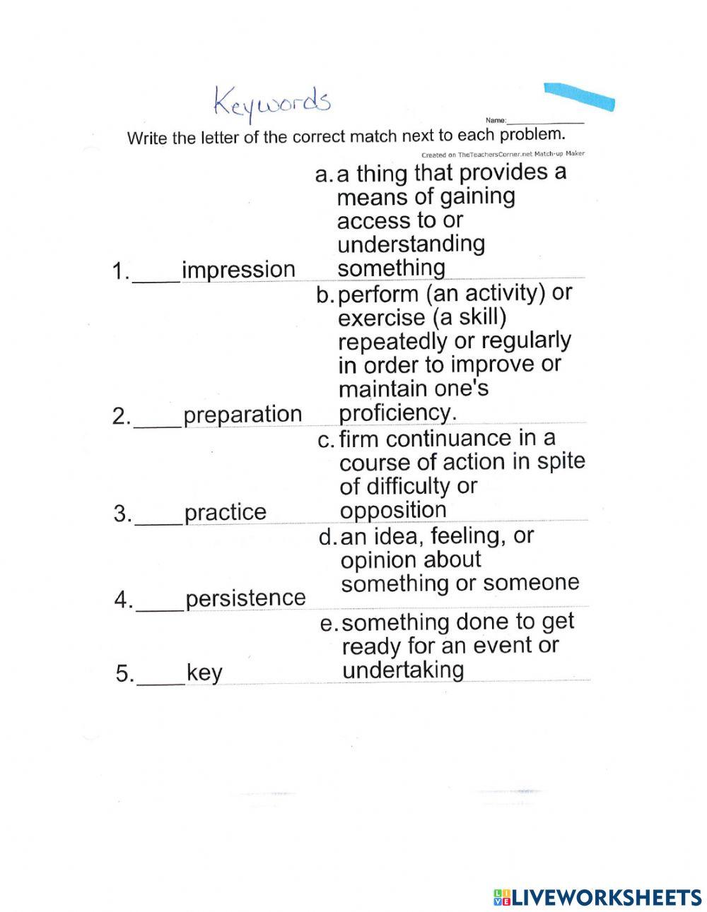 KEYWORDS matching 717819 | Taylor_Deleo | Live