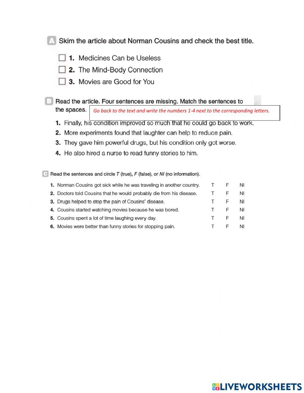 B101-unit2-readingwb worksheet | Live Worksheets