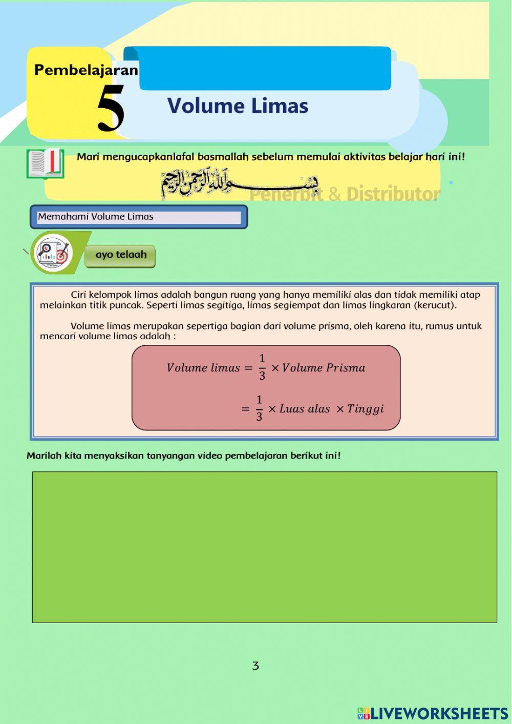 Volume Limas interactive worksheet | Live Worksheets
