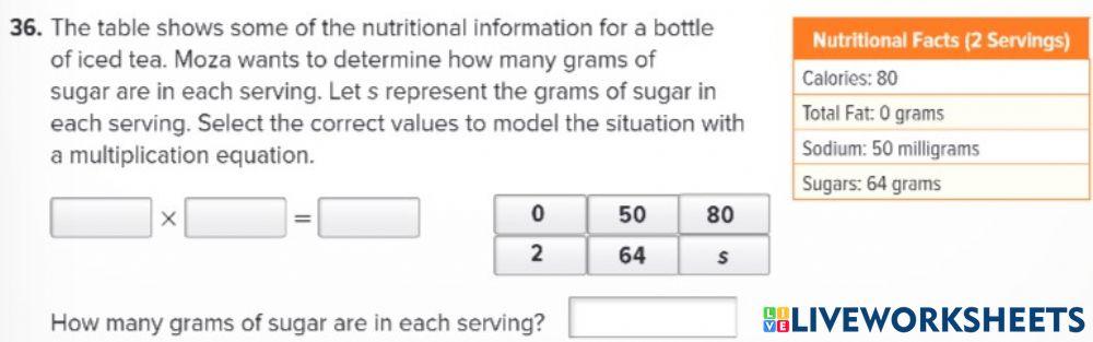 G6 Starter solving and writing division equations worksheet | Live ...
