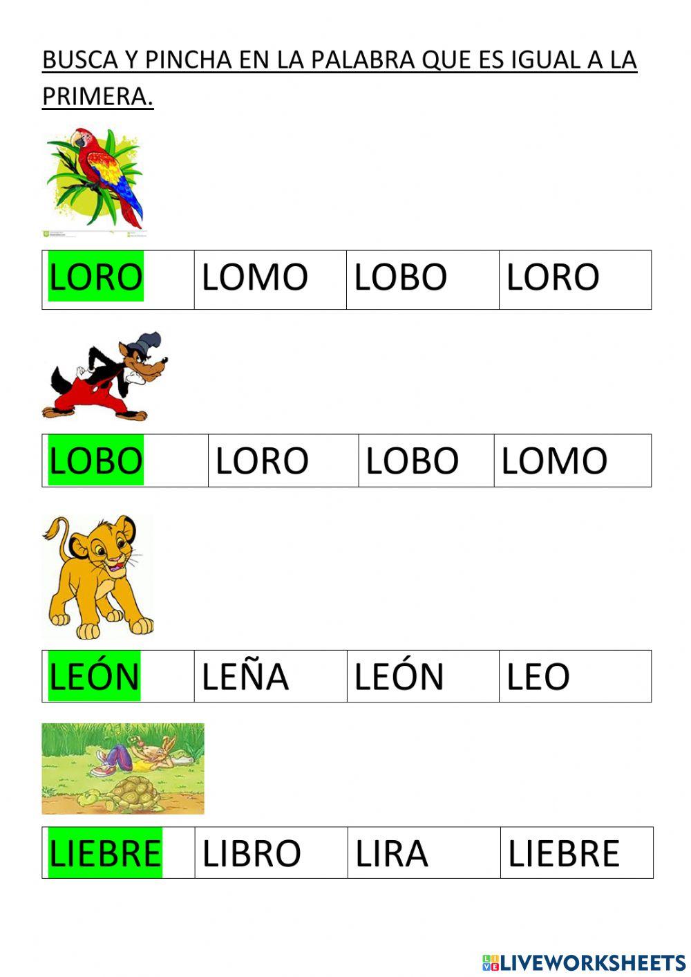 Letra l interactive activity for 1º/2º | Live Worksheets