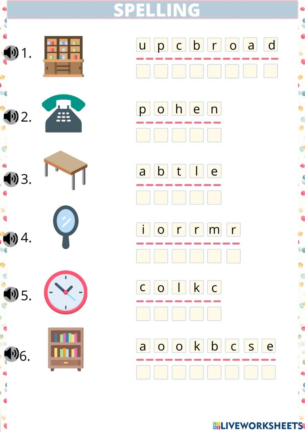 HOUSE Spelling 1309 | iris_sanz | Live Worksheets
