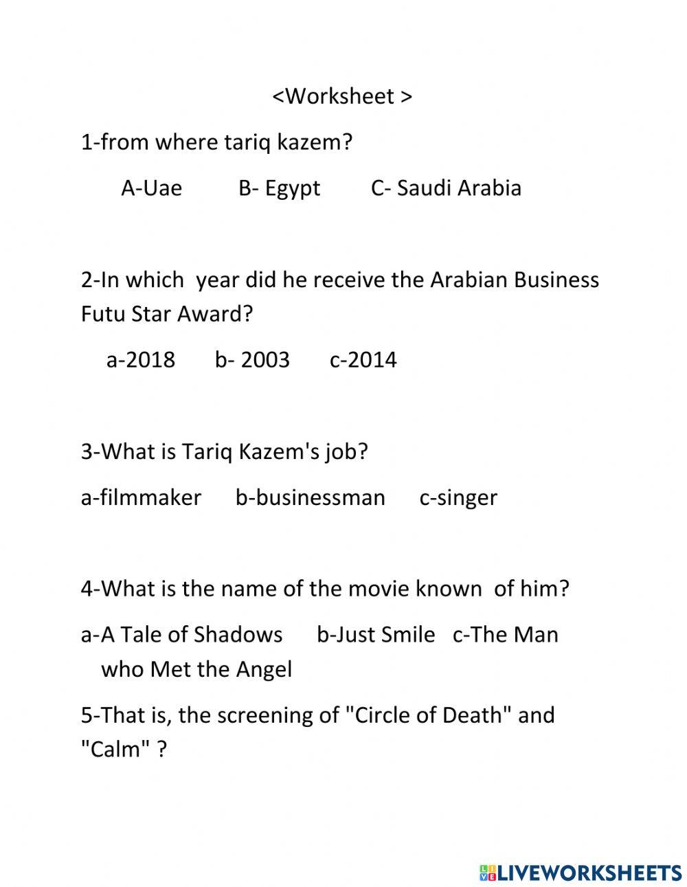 Work sheet english interactive worksheet | Live Worksheets