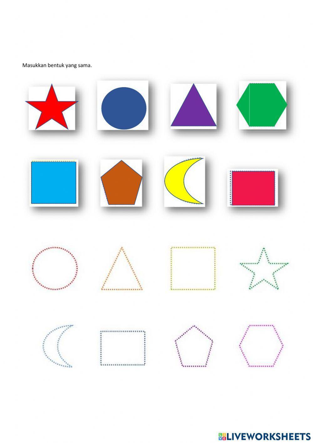 Mengenal bentuk activity | Live Worksheets