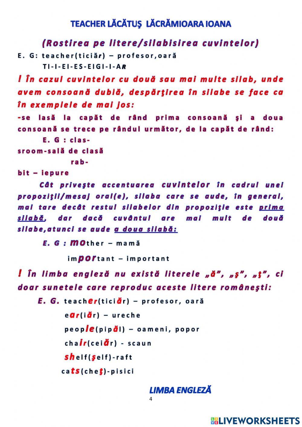 Rules of pronunciation worksheet | Live Worksheets