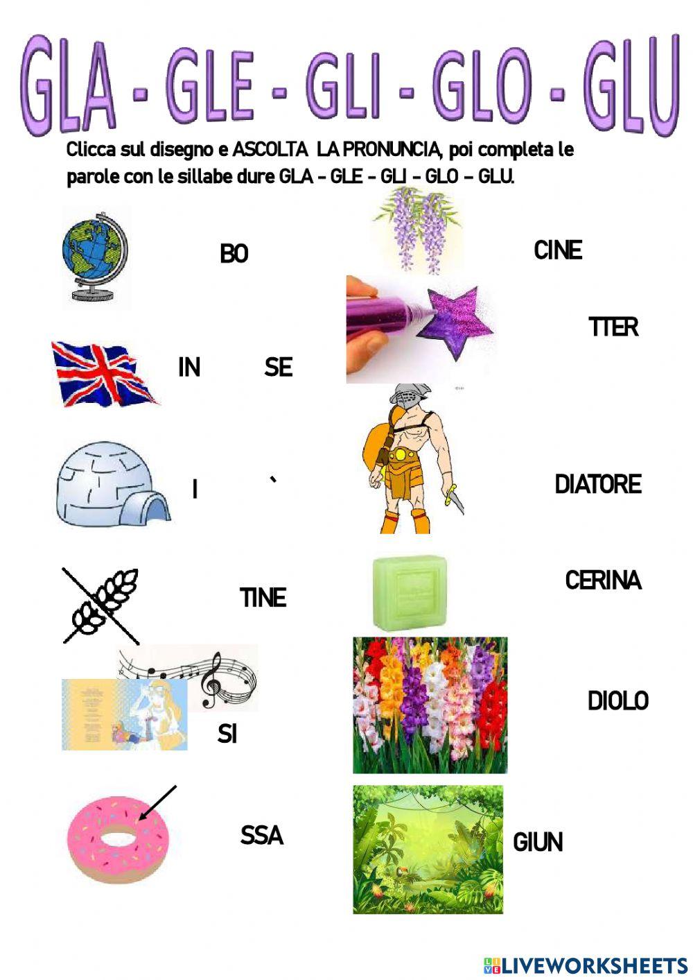 719853 | Suono duro gl | PAOLA DRAOLI | LiveWorksheets