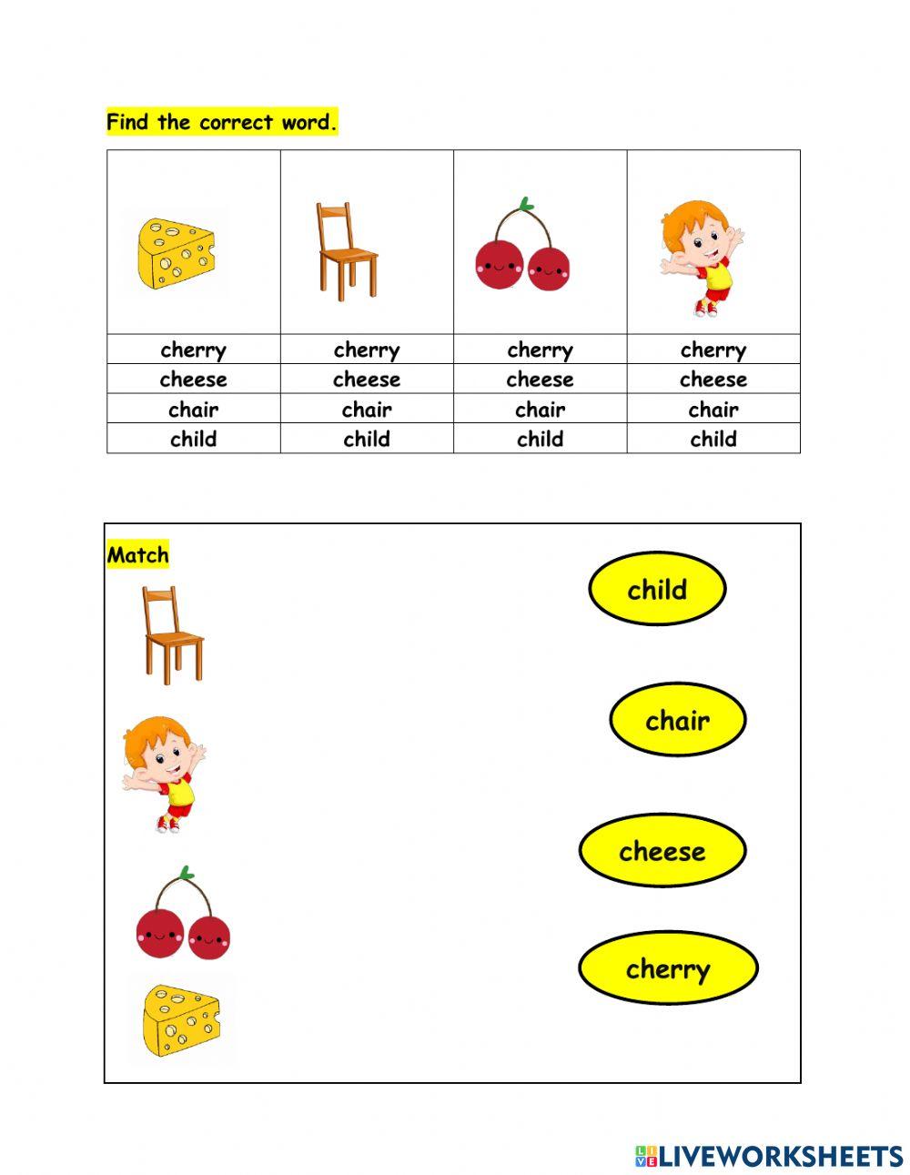 Find the correct word online exercise for | Live Worksheets