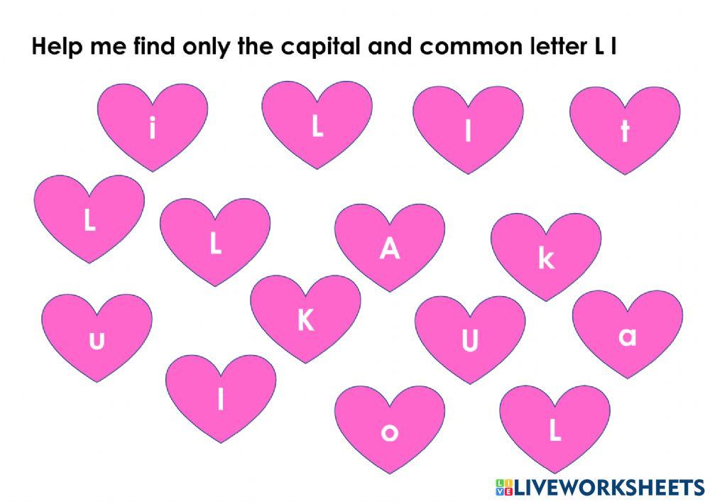 Letter l interactive exercise | Live Worksheets