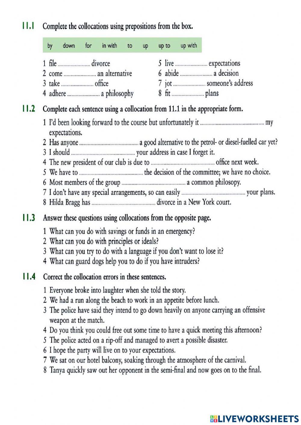 Collocations with phrasal verbs 720910 | Anastasiya