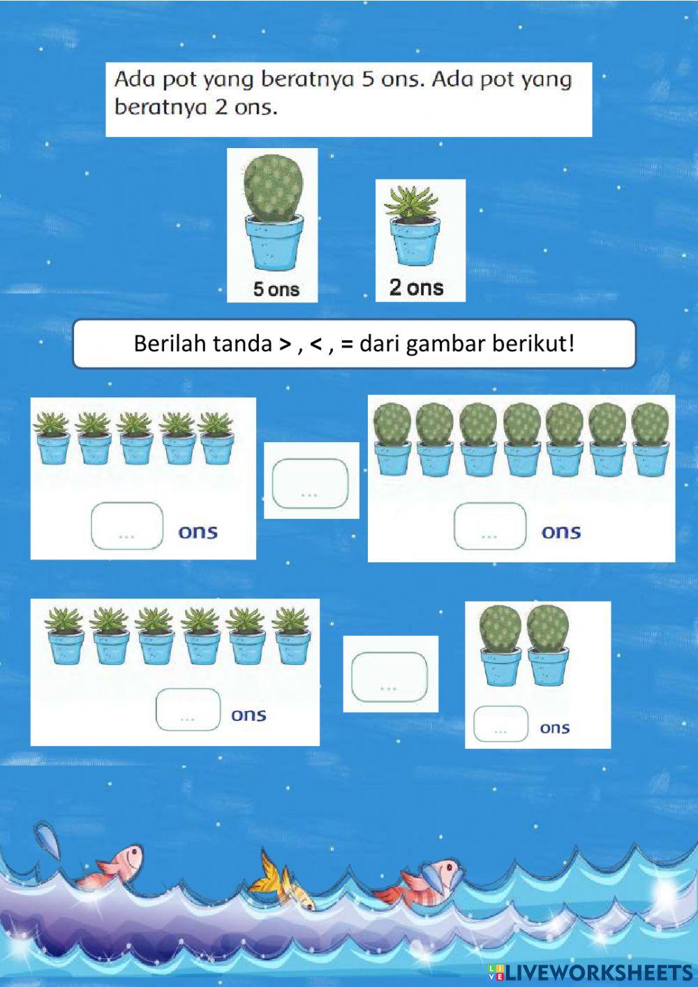 Membandingkan Berat Benda worksheet | Live Worksheets