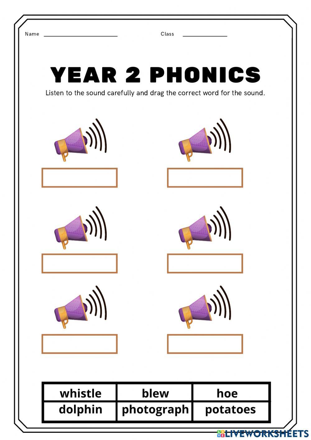 Phonics online exercise for 2 | Live Worksheets