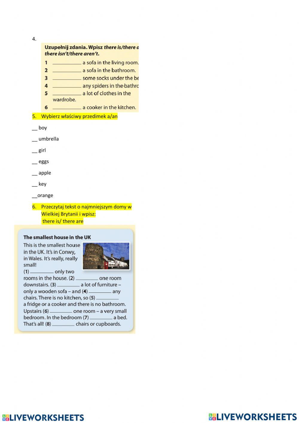 My home online exercise for 4 | Live Worksheets