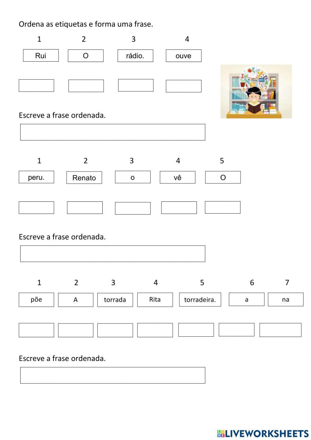 Português online exercise for 1º/2. ano | Live Worksheets