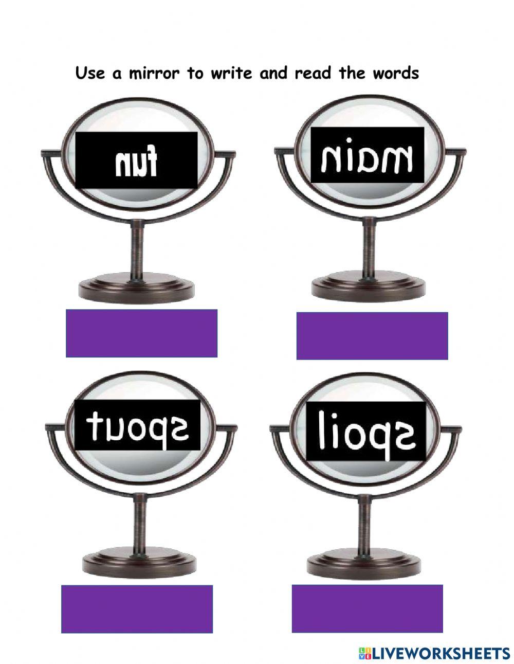 mirror online exercise for | Live Worksheets