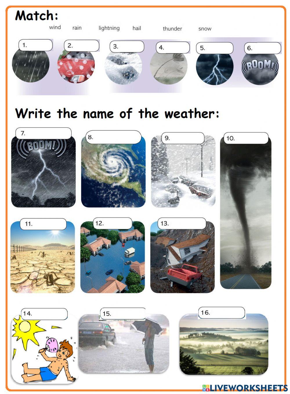 Weather online exercise for All levels | Live Worksheets