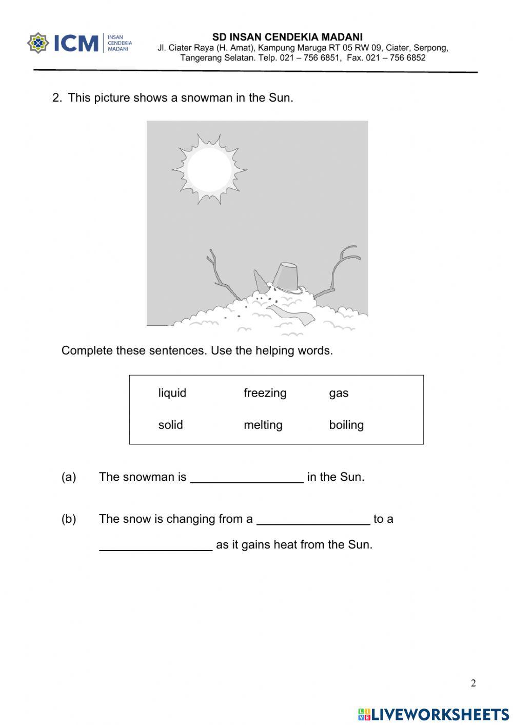 Changes | Live Worksheets