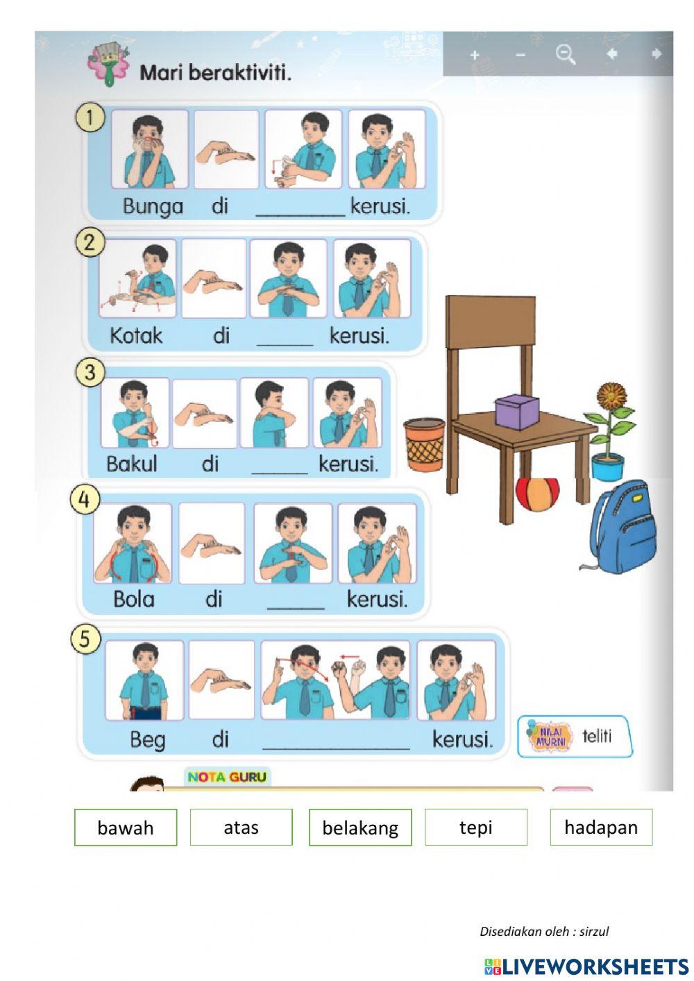 Bik membaca kod tangan exercise | Live Worksheets