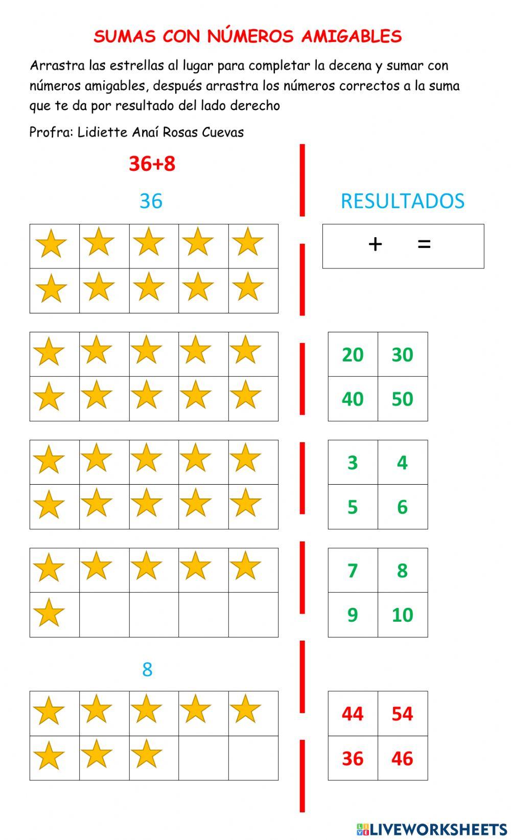 Sumas con numer… | Free Interactive Worksheets | 723807