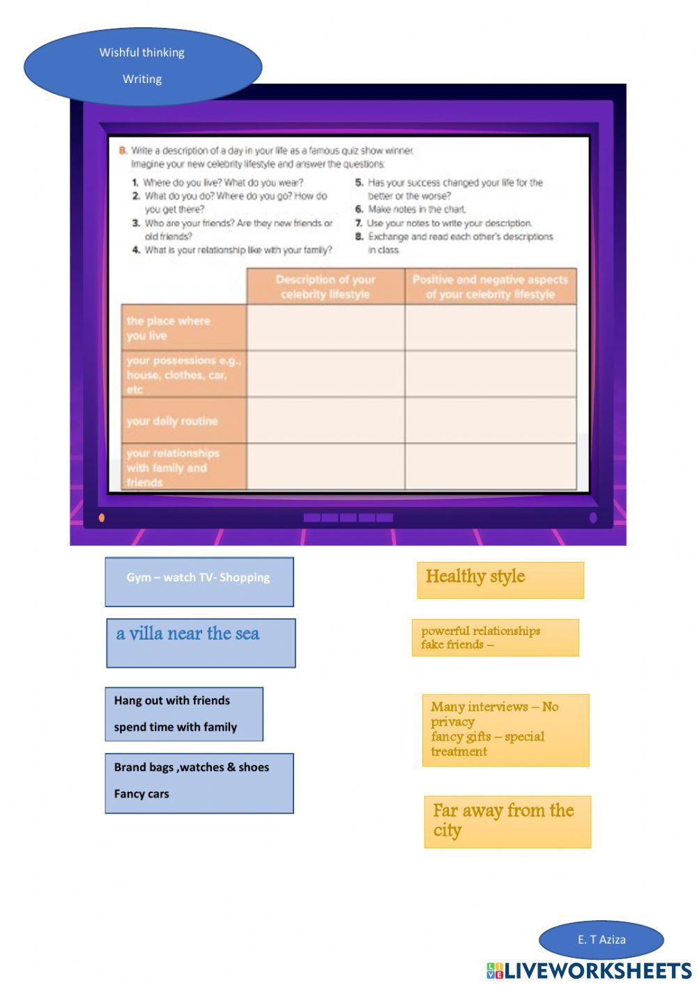 Writing u2 724344 | Azizaalamri | Live Worksheets