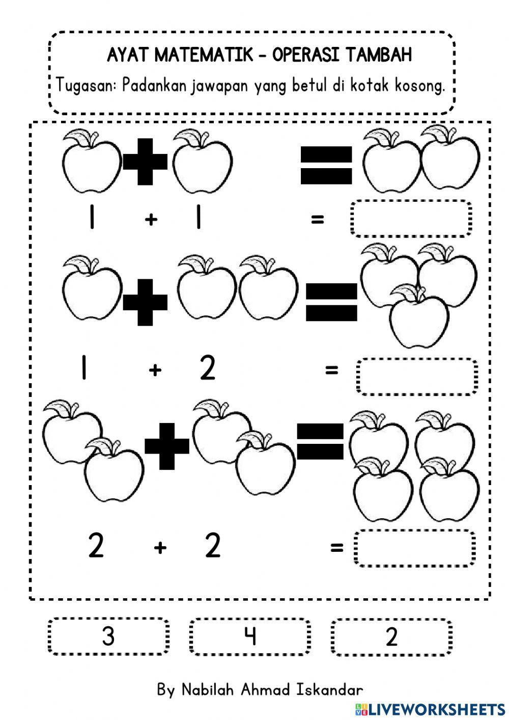 Transisi - Operasi Tambah worksheet | Live Worksheets