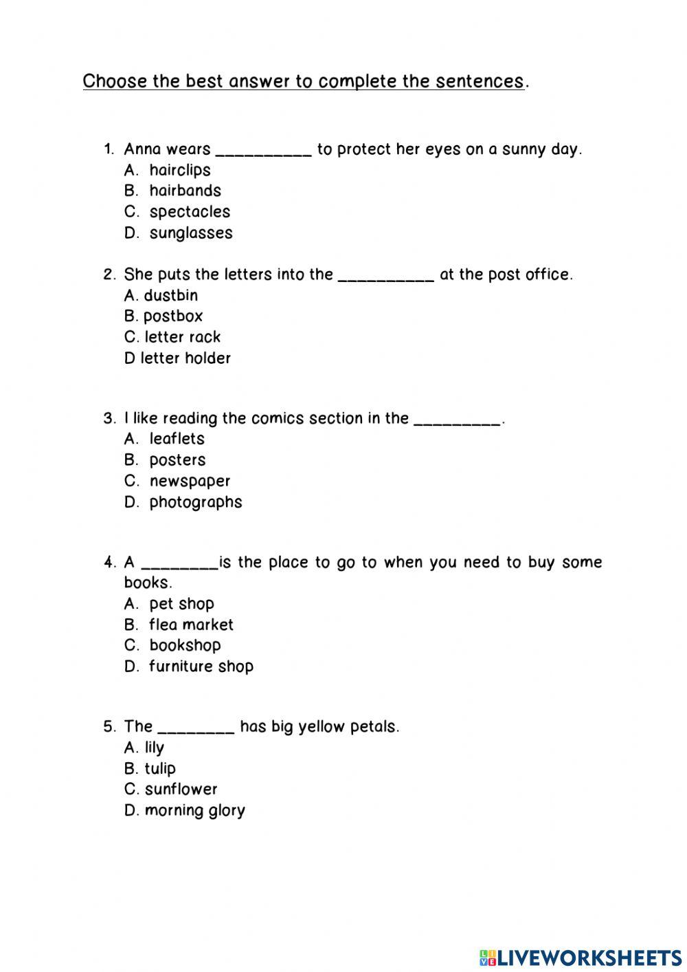 Unit 1 : Compound Noun Year 6 online exercise for | Live Worksheets