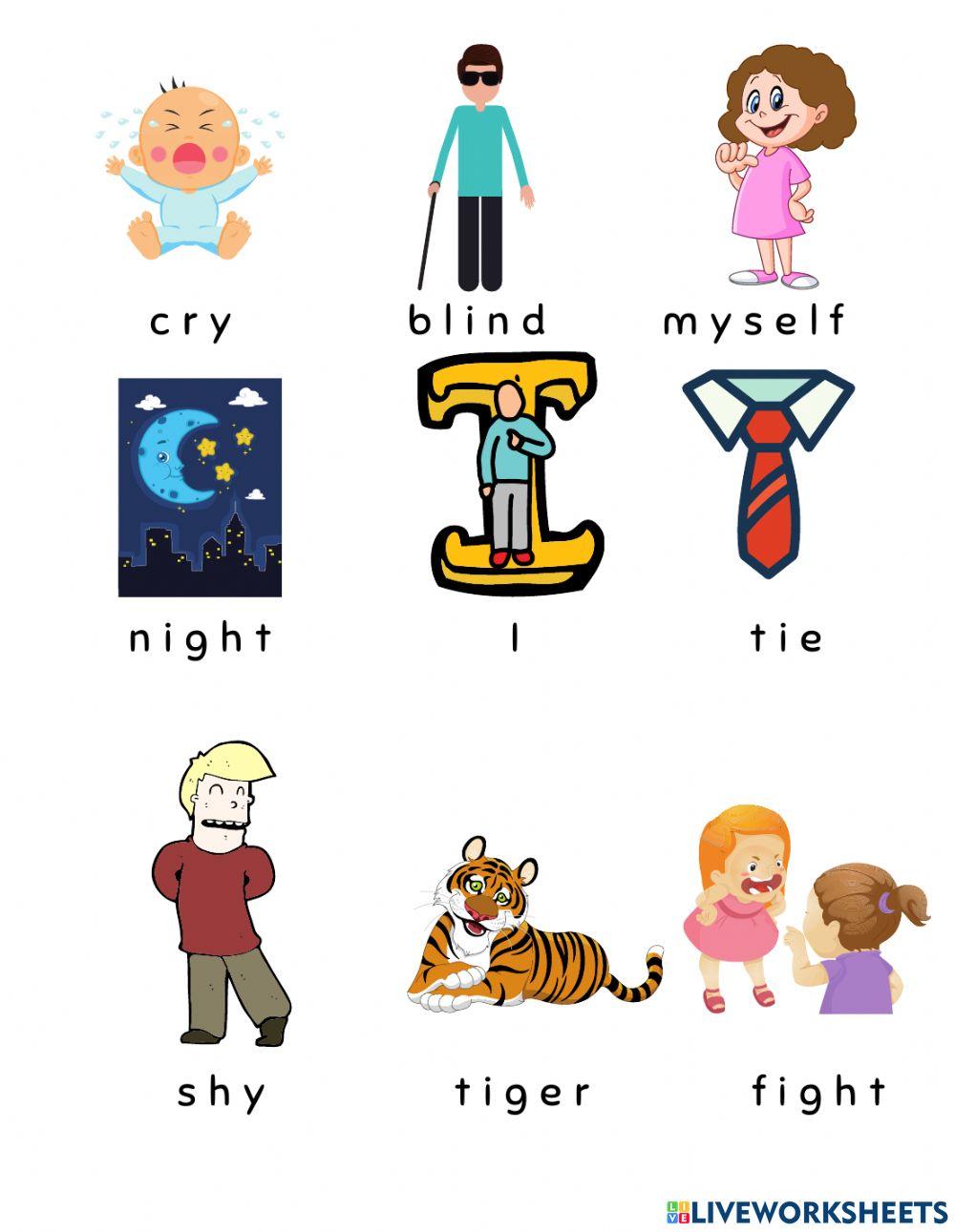 Vowel patterns i, igh, ie, y 726236 | Ana María Bravo