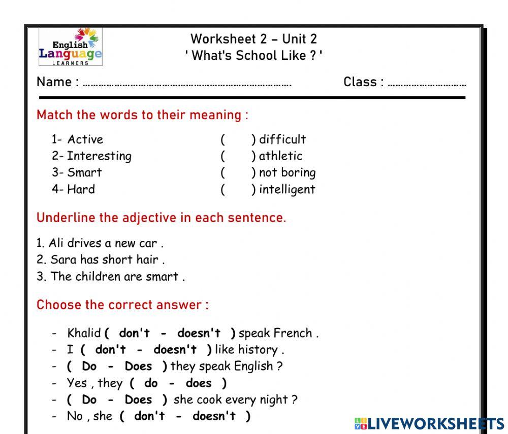 Super goal 2 u2 | Free Interactive Worksheets | 726537