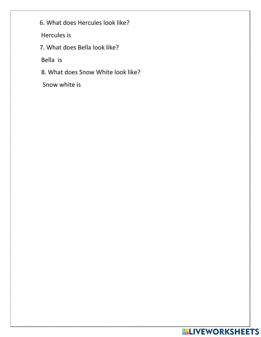 Describing People Cartoons online exercise for | Live Worksheets
