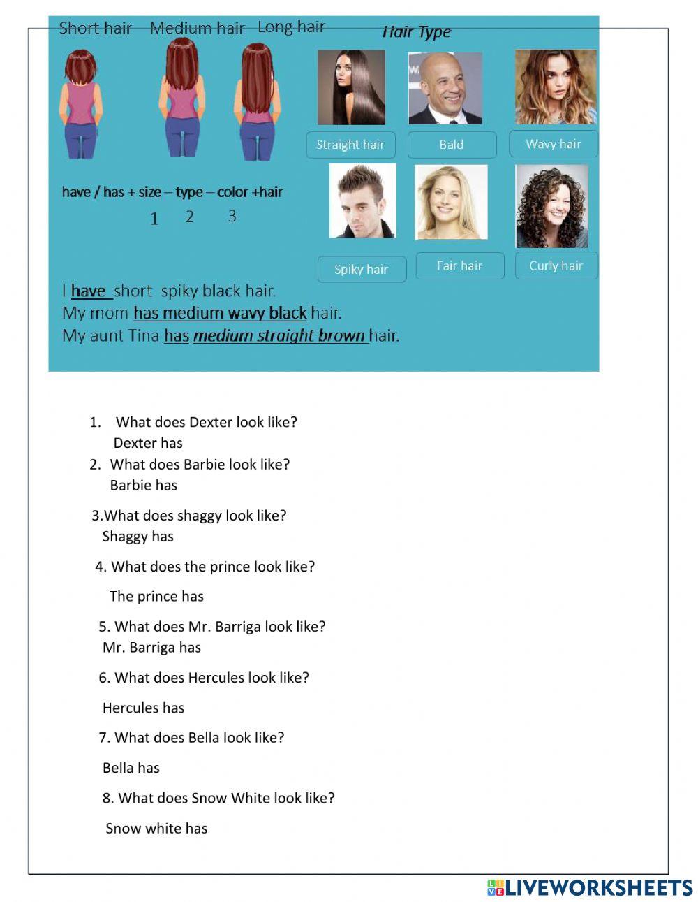 Describing People Cartoons online exercise for | Live Worksheets