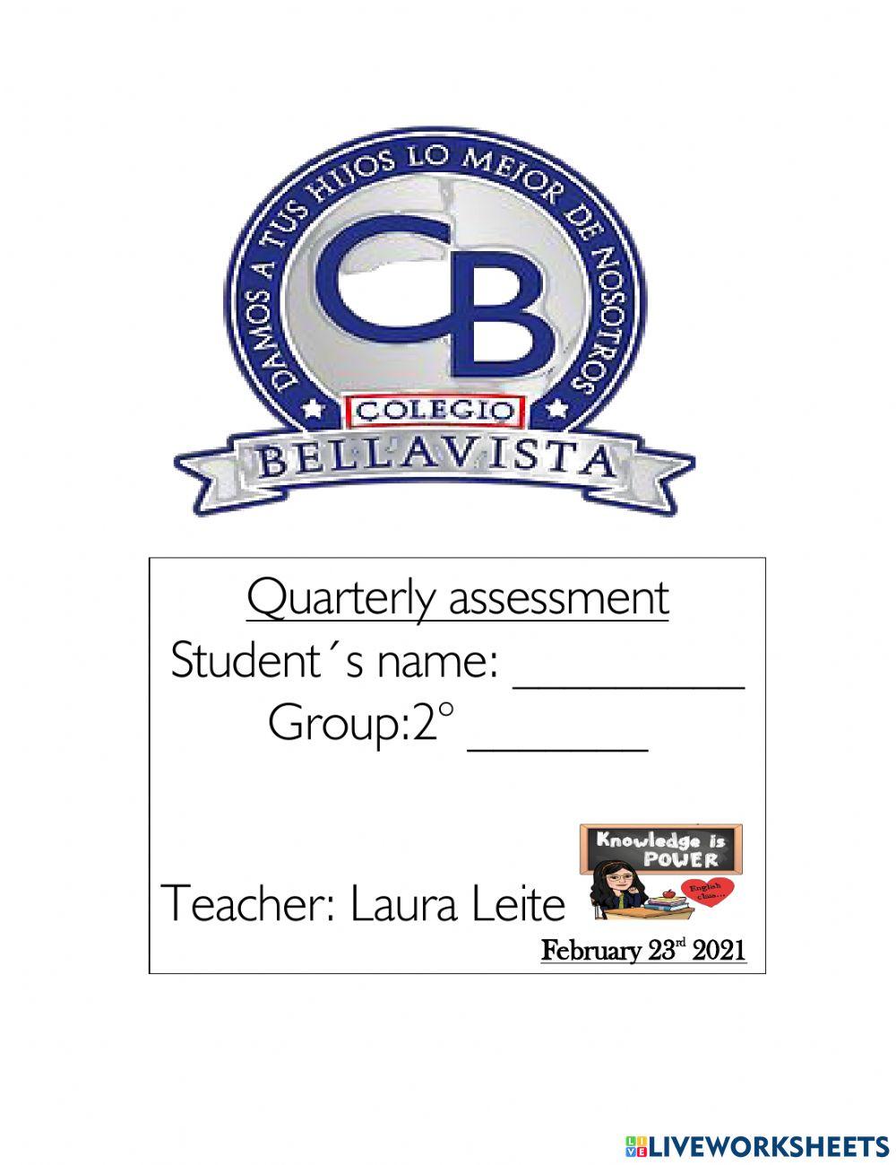 Quarterly assessment FEBRUARY (Trimestral) worksheet | Live Worksheets