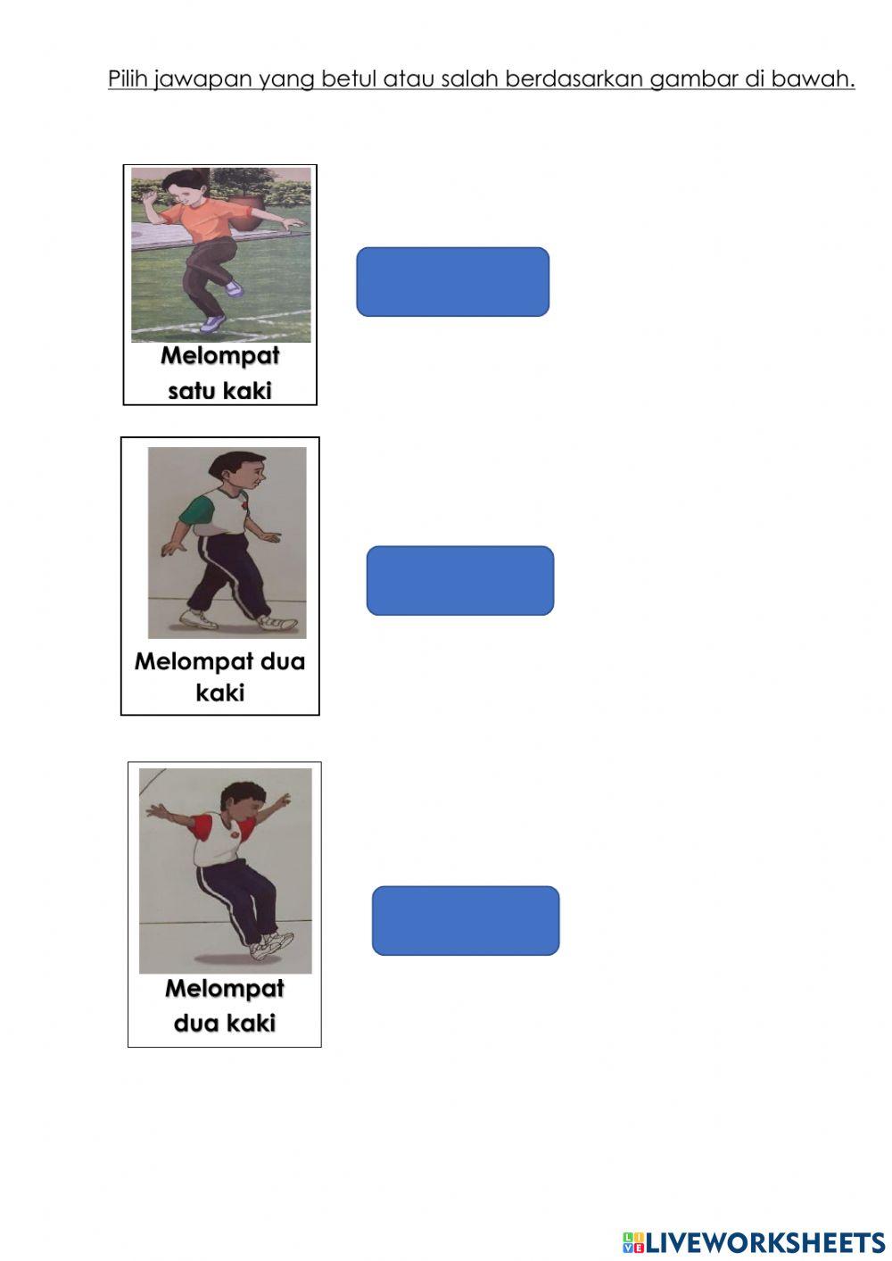 Pergerakan Lokomotor online worksheet | Live Worksheets