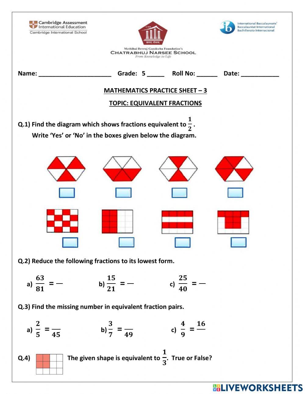 Practice Sheet 3 worksheet | Live Worksheets