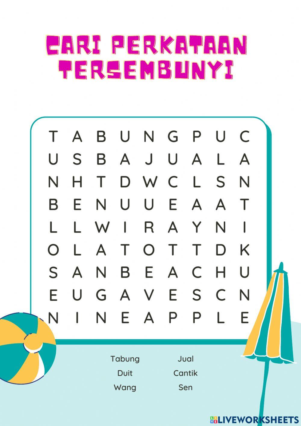 Cari perkataan tersembunyi 728437 | NORZAINIATUN BINTI