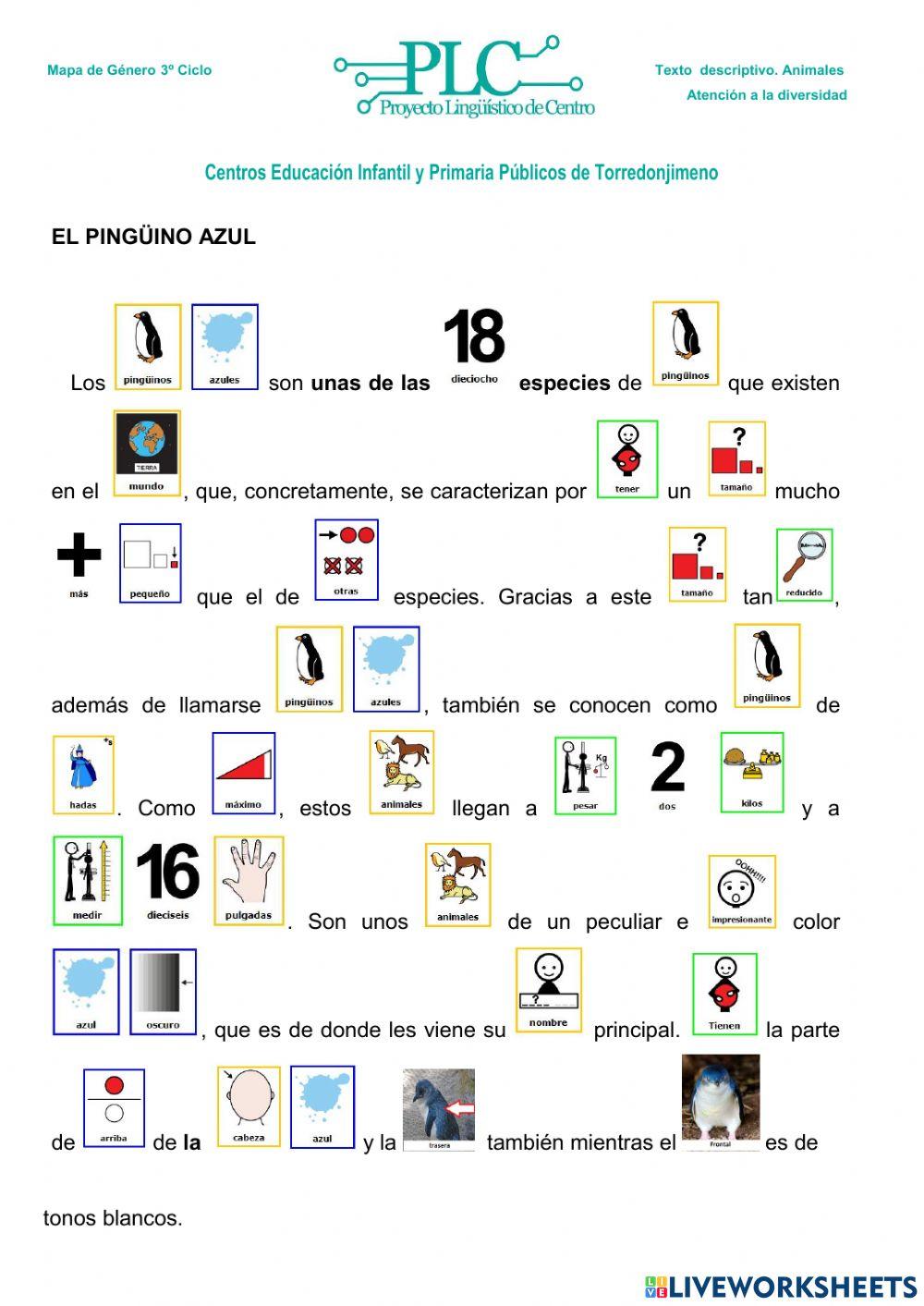 El pingüino azul - interactiva online exercise for | Live Worksheets