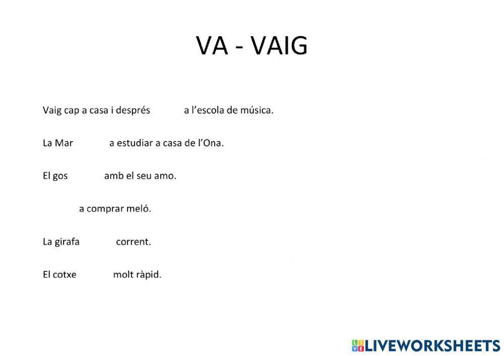 Va -- vaig | Free Interactive Worksheets | 728735