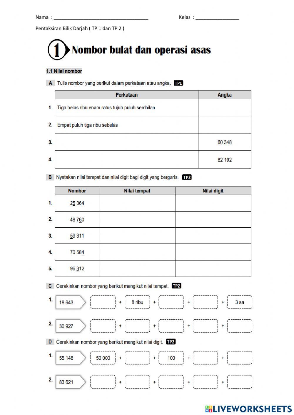 Matematik online exercise for 4 | Live Worksheets