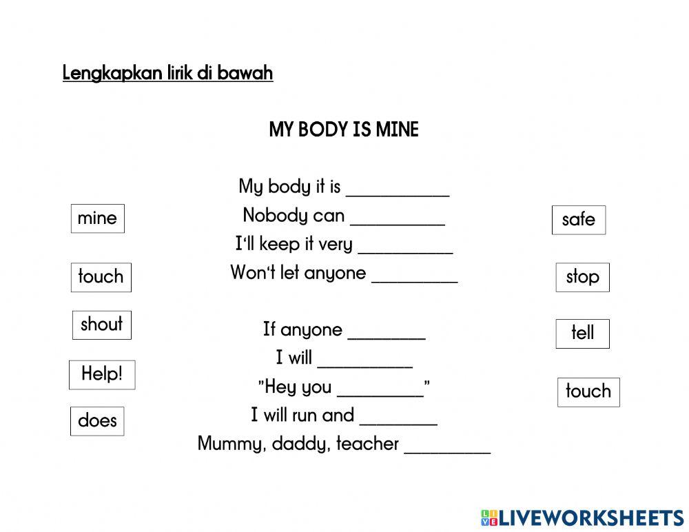 My Body Is Mine | Live Worksheets