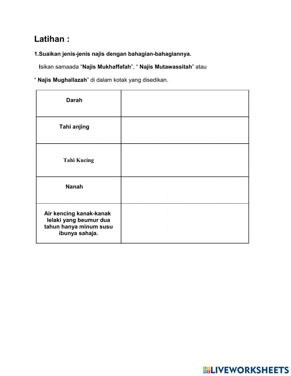 Tahun 4 exercise | Live Worksheets