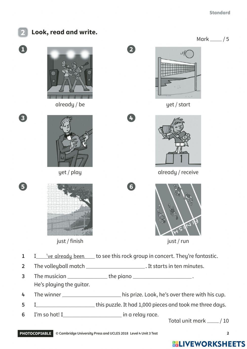 B class Unit 3 Test-Power up 4 online exercise for | Live Worksheets