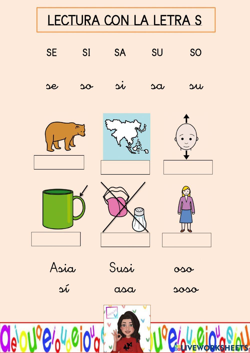 Lectura palabras con S worksheet | Live Worksheets