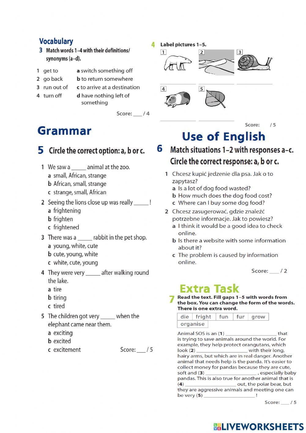 Unit 4 test activity for VIII | Live Worksheets