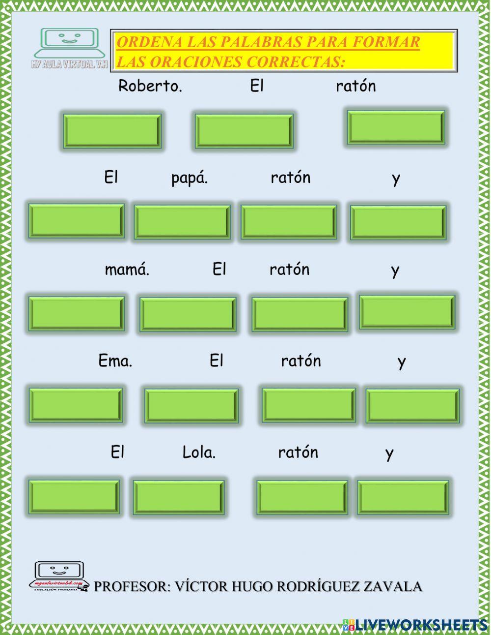 731245 | Ordena las oraciones con R | aula11 el profe Vic
