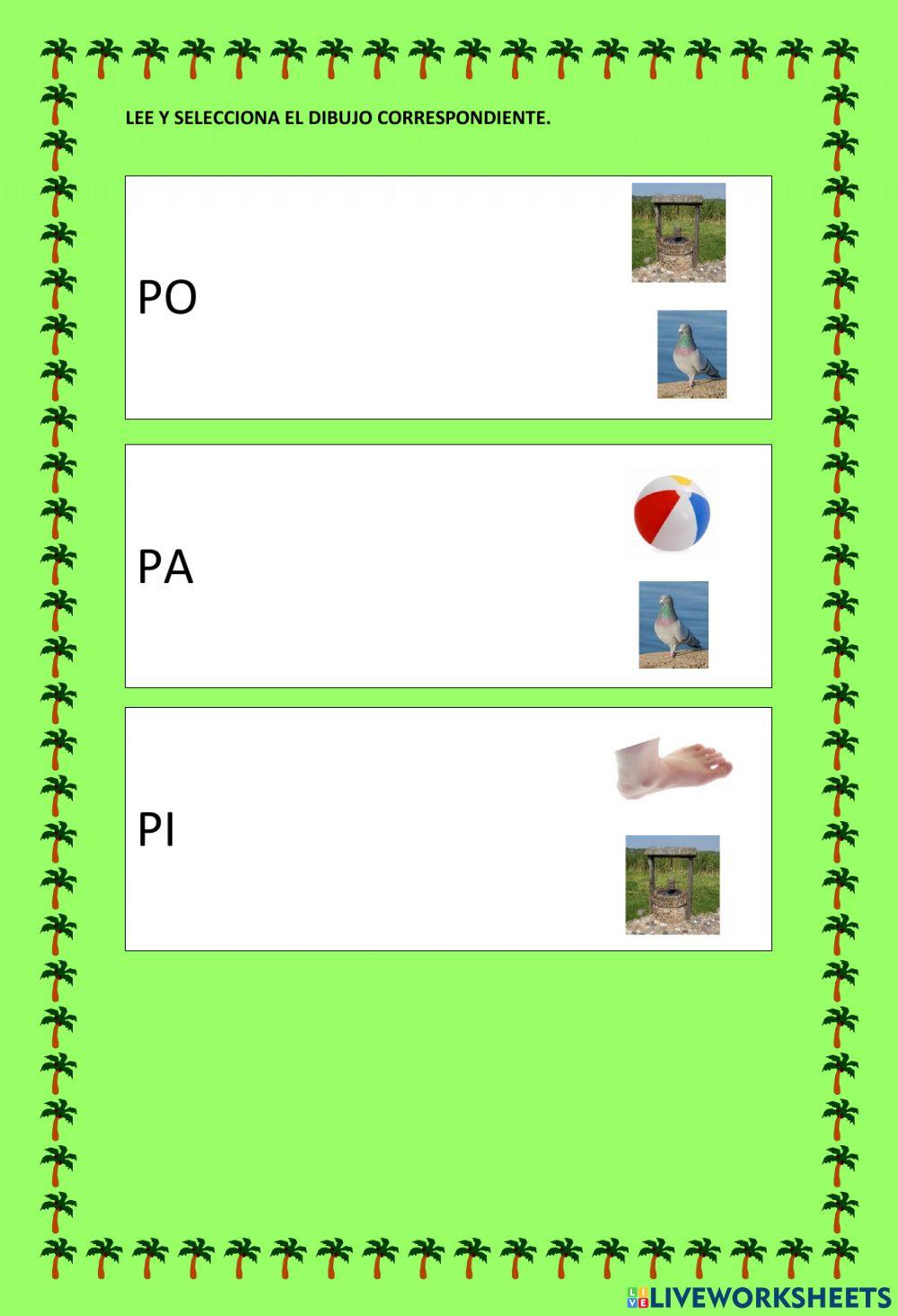 Letra P worksheet for Grado 1 | Live Worksheets