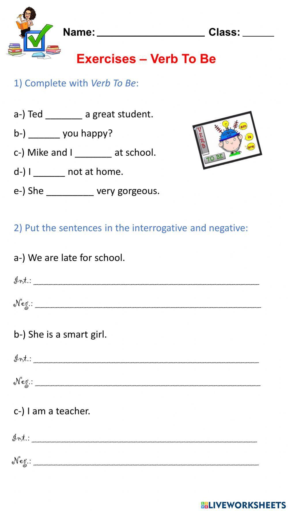 732496 | Verb To Be - Exercises | JulianaLopes