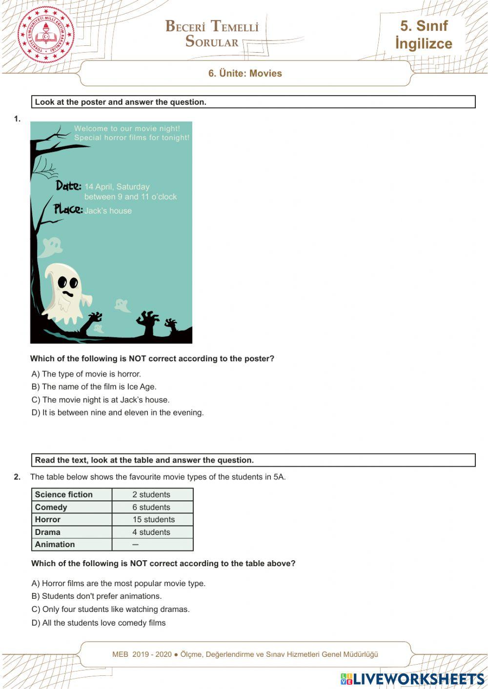 W.0.W 4 ELT 6 online exercise for | Live Worksheets