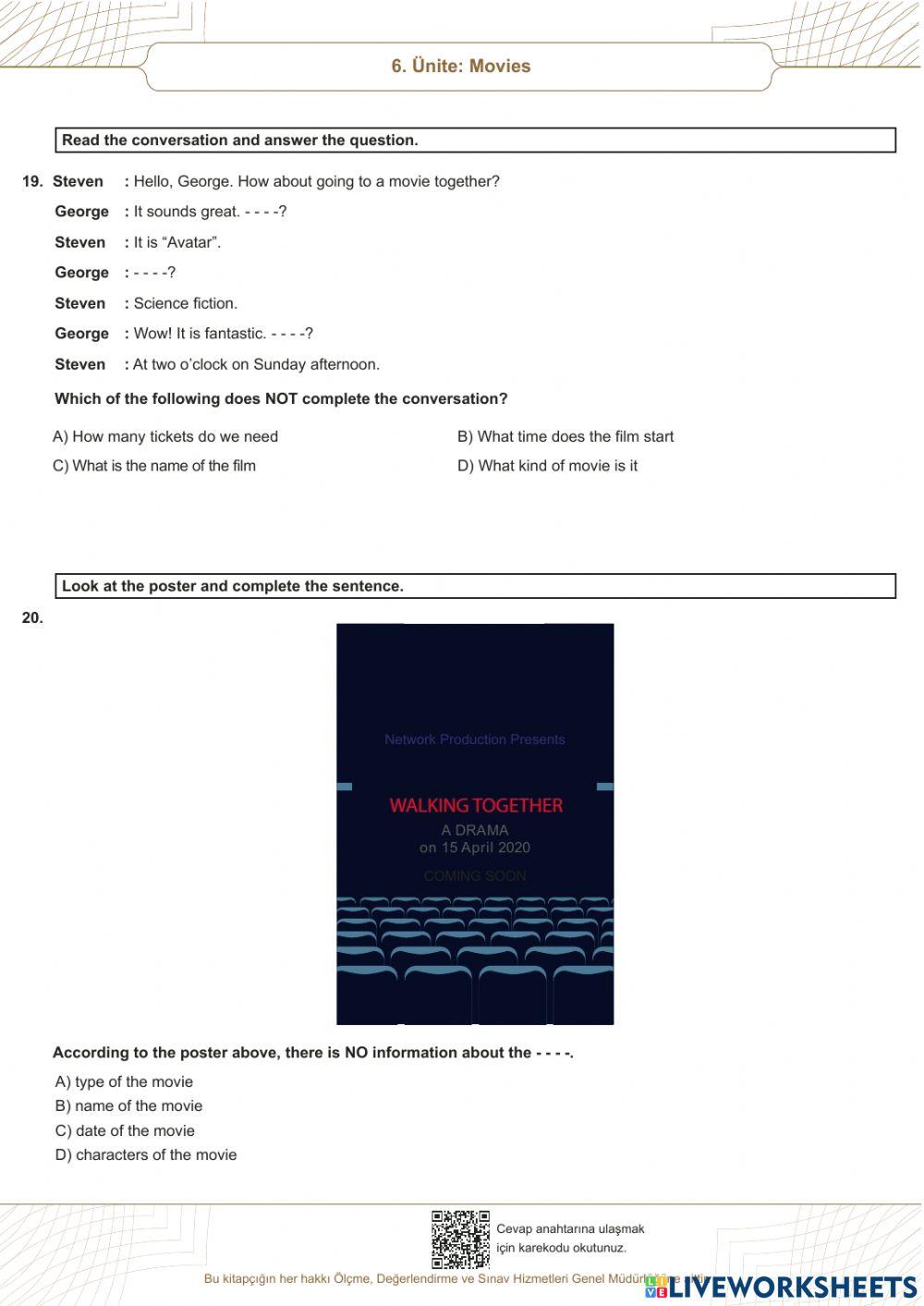 W.0.W 4 ELT 6 online exercise for | Live Worksheets