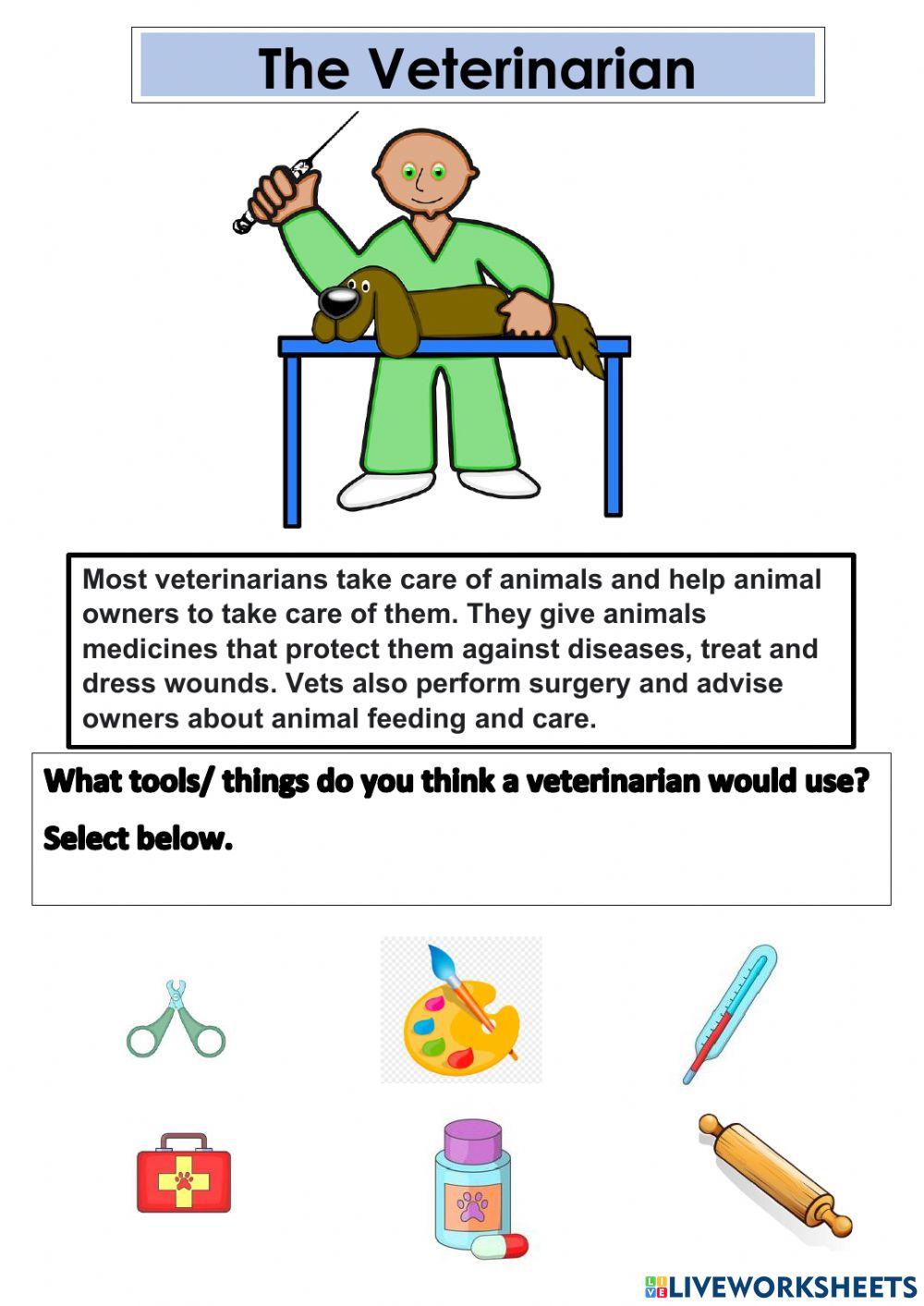 The Veterinarian | Free Interactive Worksheets | 732819