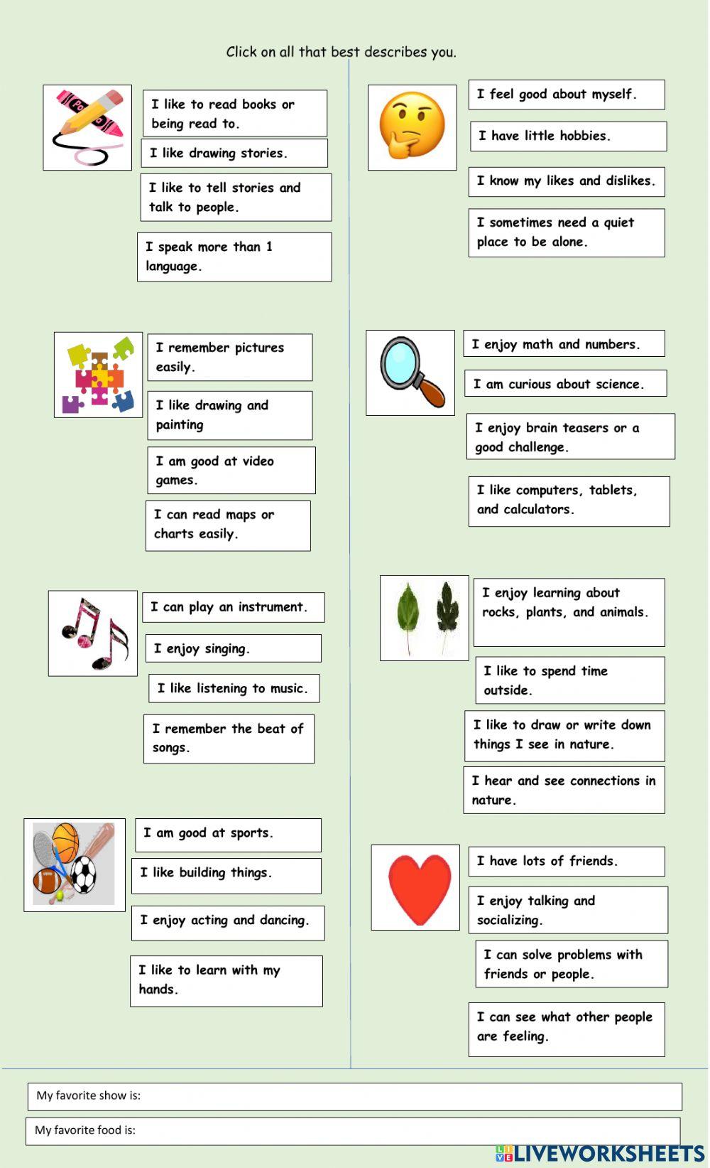 K4 Multiple Intelligence Test | MsCoakley242 | Live