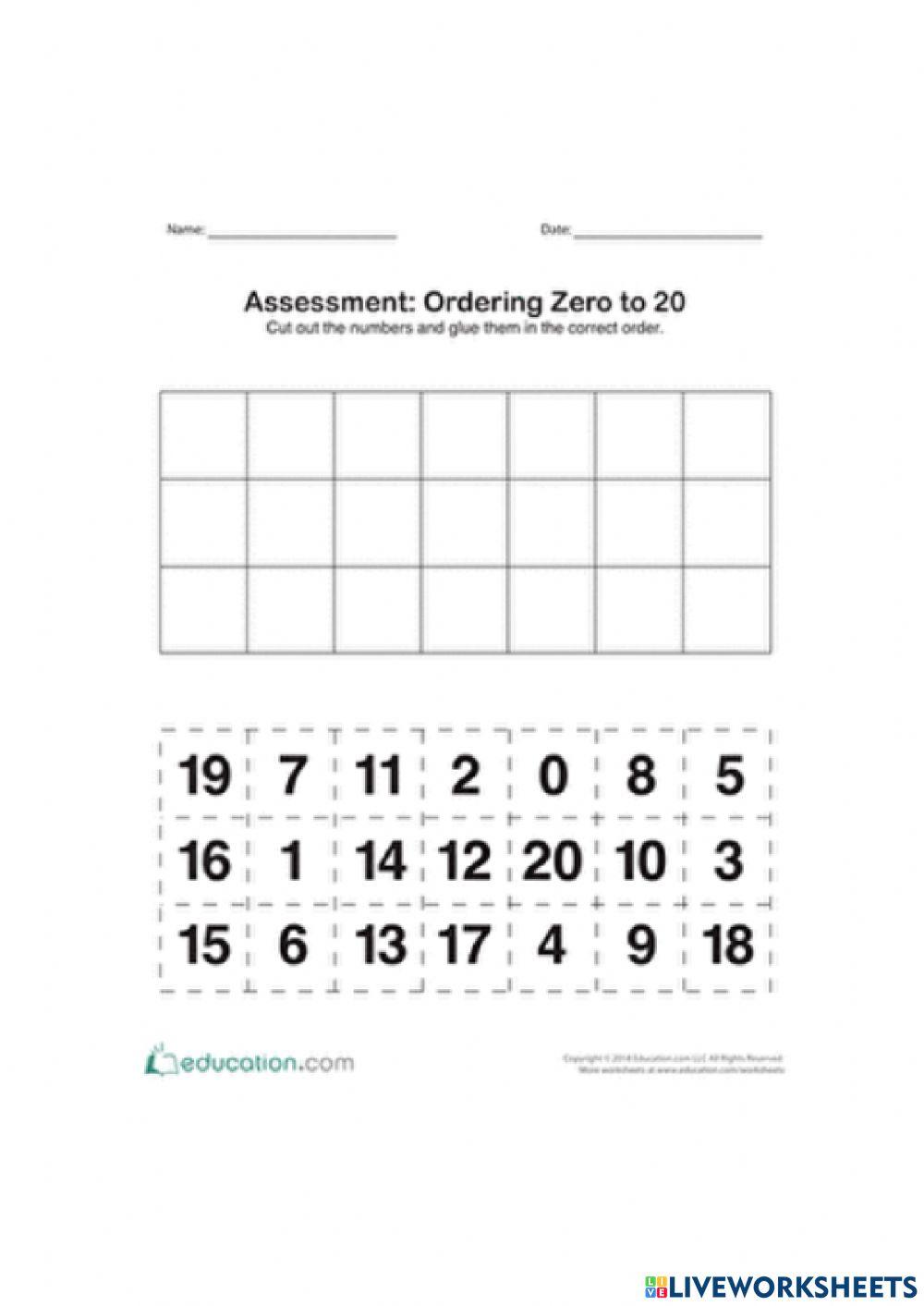 Ascending numbers worksheet | Live Worksheets